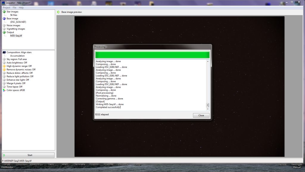 Sequator: a stacking program to rival Deep Sky Stacker? - Professor Morison's Astronomy Digest