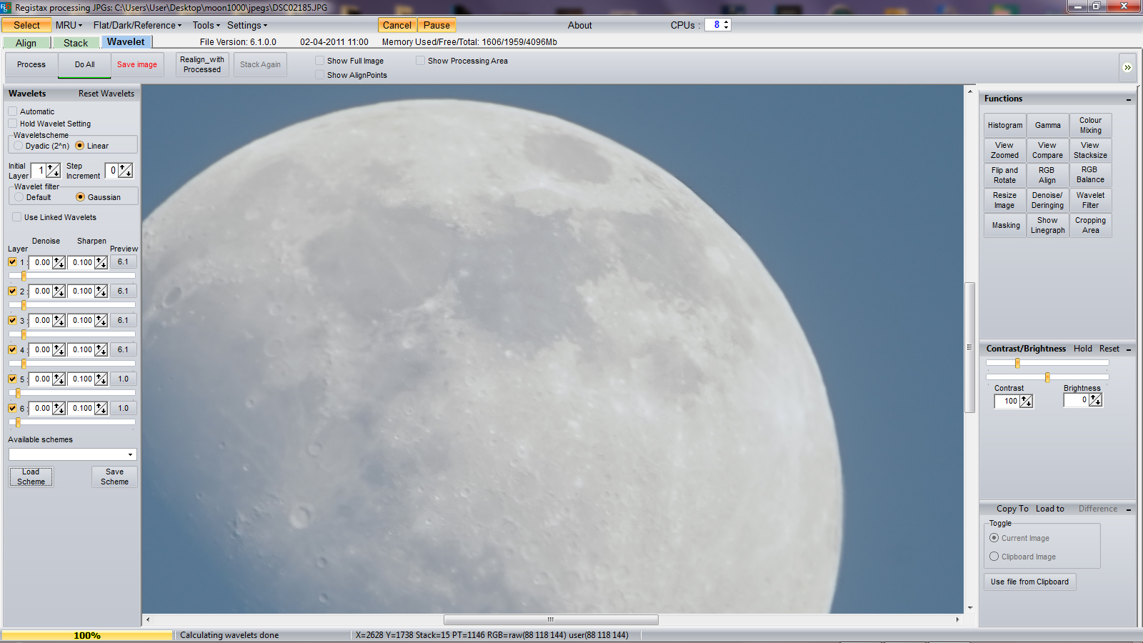 Enhancing Lunar Images: an example imaging the Moon with a 1,000 mm ...