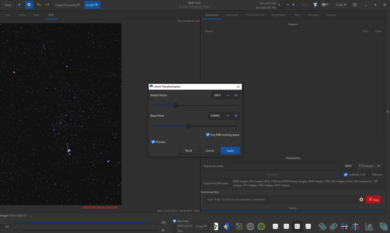 A constellation image taken using a tripod mounted APS-C DSLR and then processed using Sequator ...