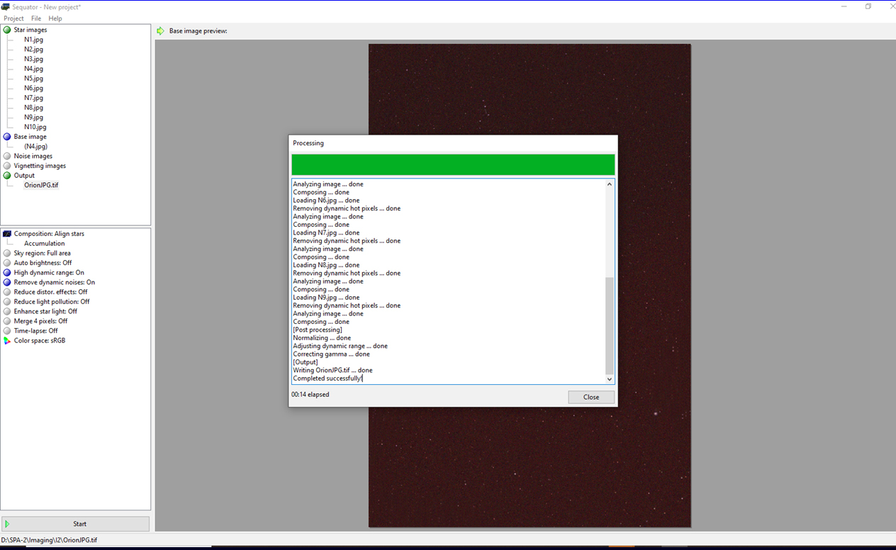 A constellation image taken using a tripod mounted APS-C DSLR and then processed using Sequator ...